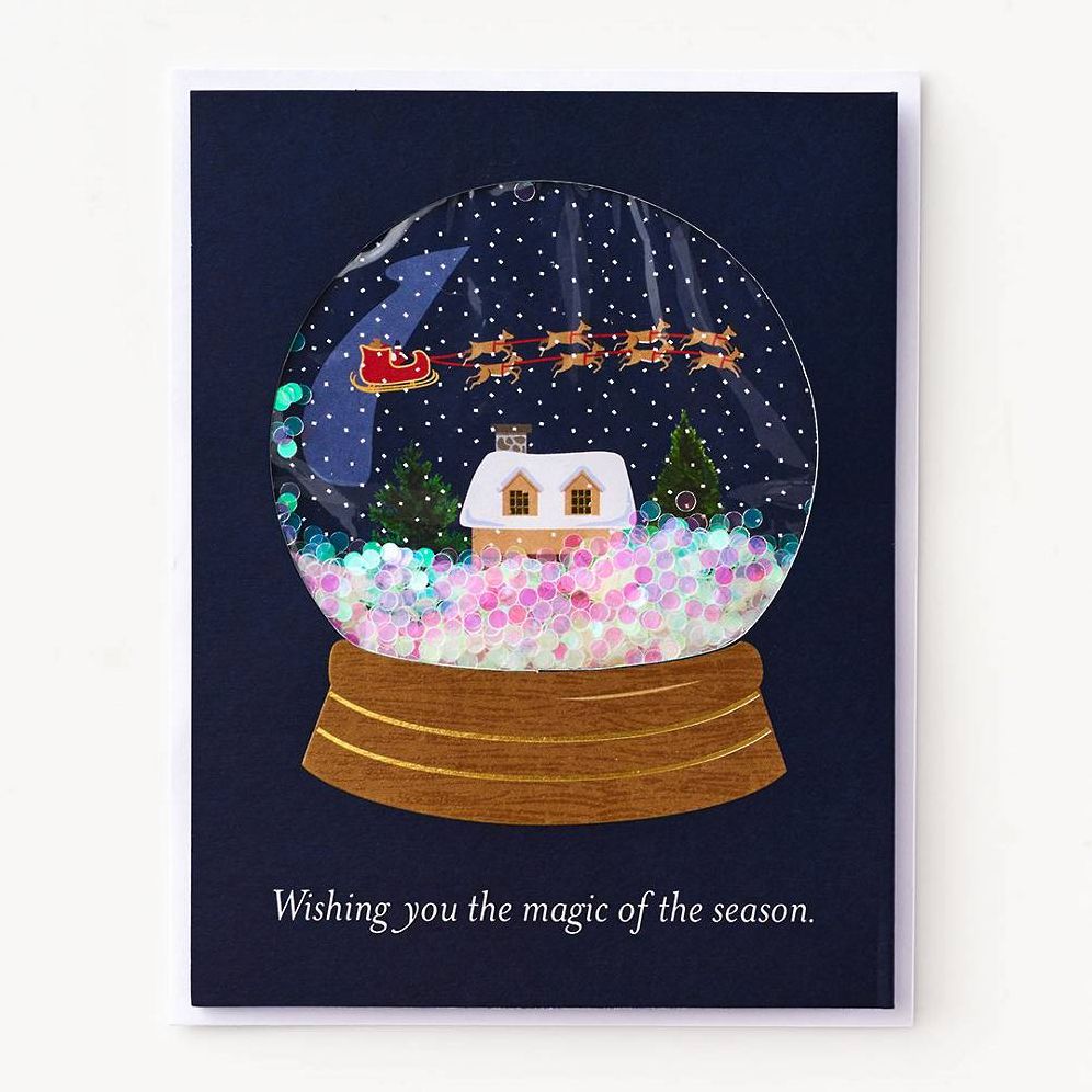 Confetti Snow Globe Holiday Card | Paper Source