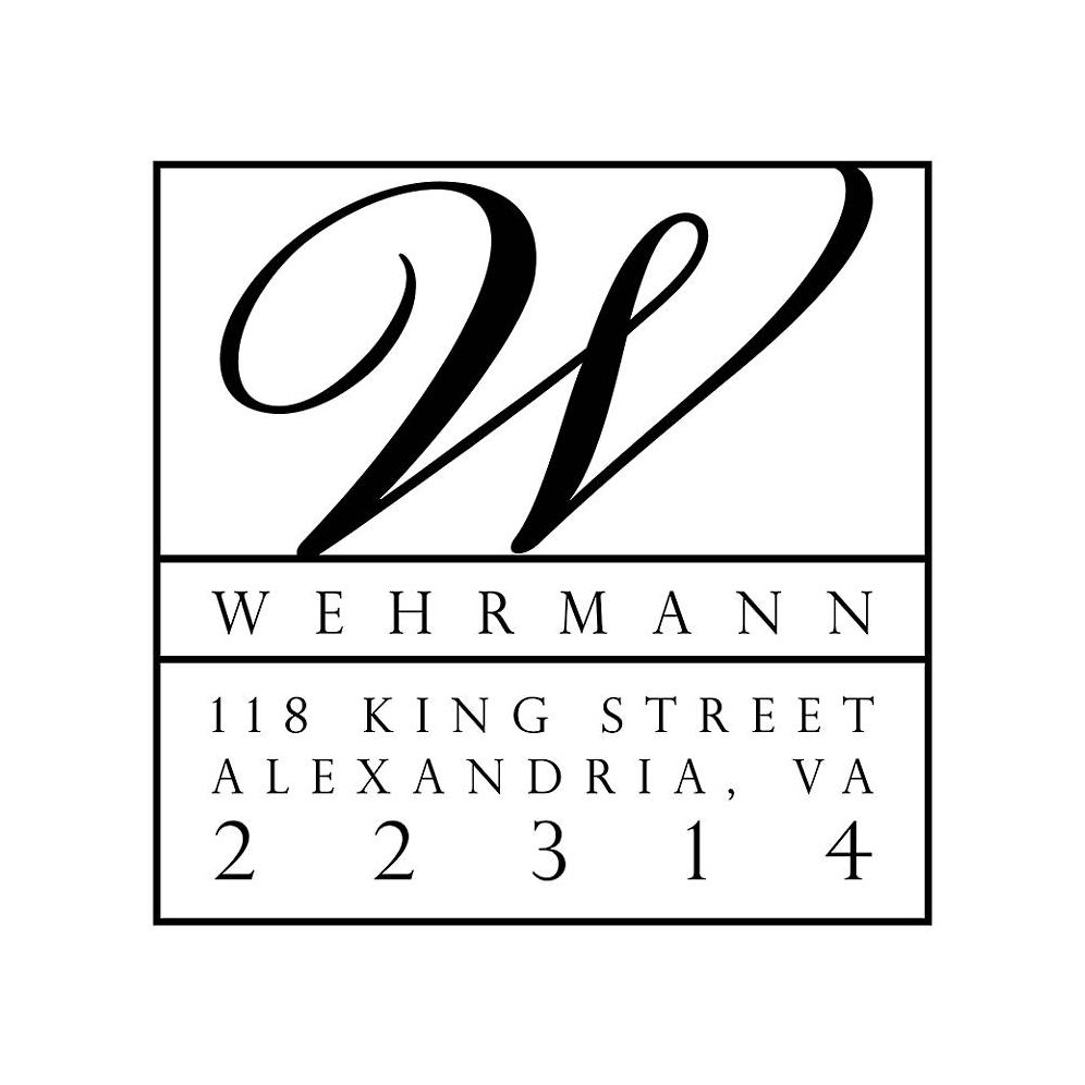 Initial Script Over Banner Custom Stamp | Paper Source