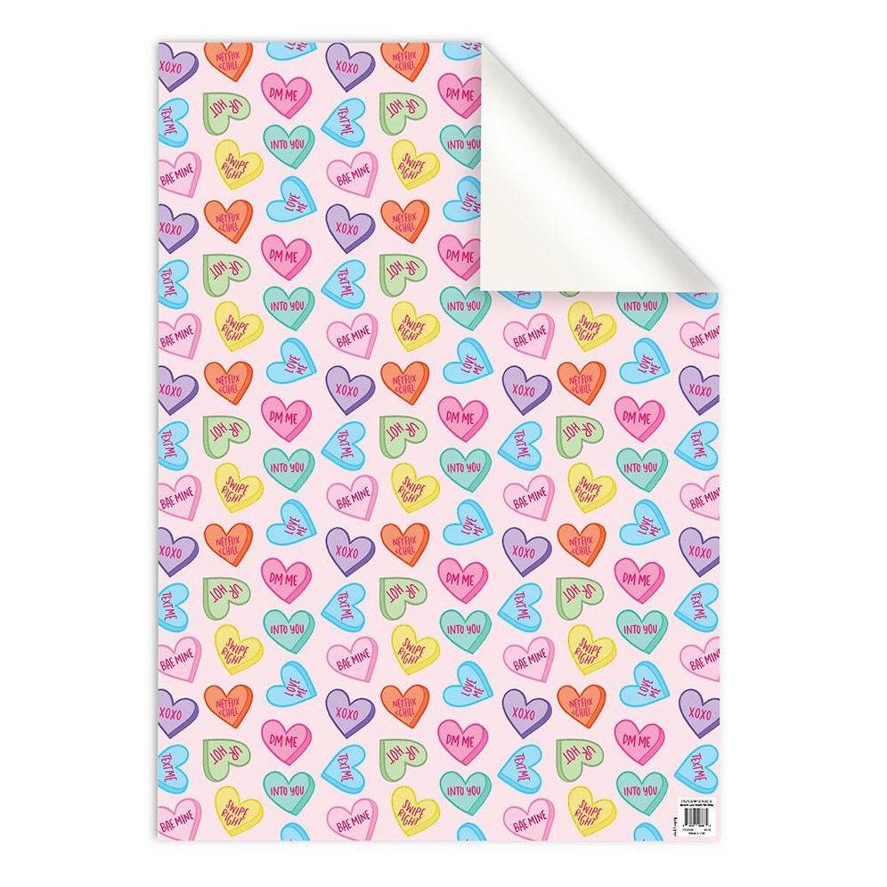 Candy Hearts Valentine's Day Flat Wrap | Paper Source