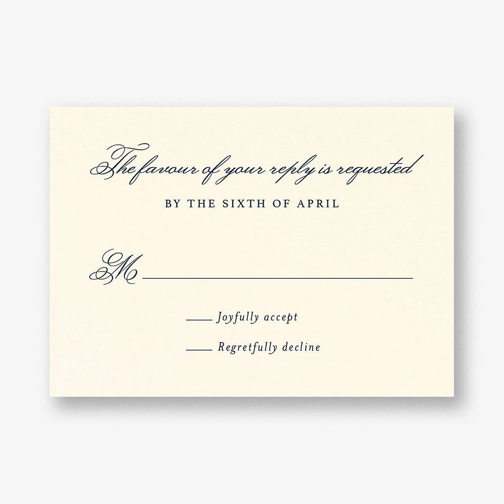 Simply Traditional Response Card | Paper Source