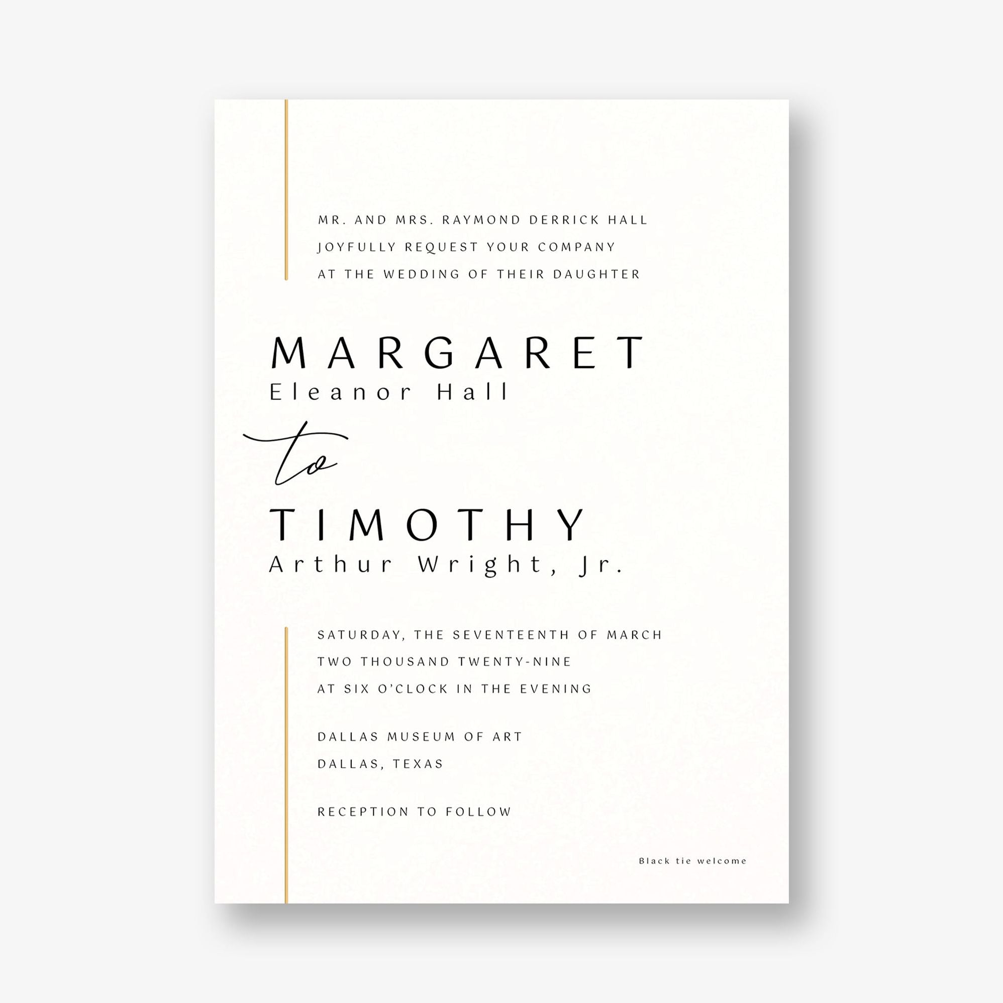 Contemporary Borderline Foil Wedding Invitation | Paper Source
