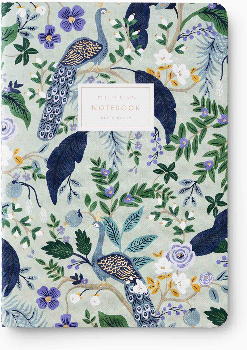 Rifle Paper Co. Peacock Stitched Notebooks | Paper Source