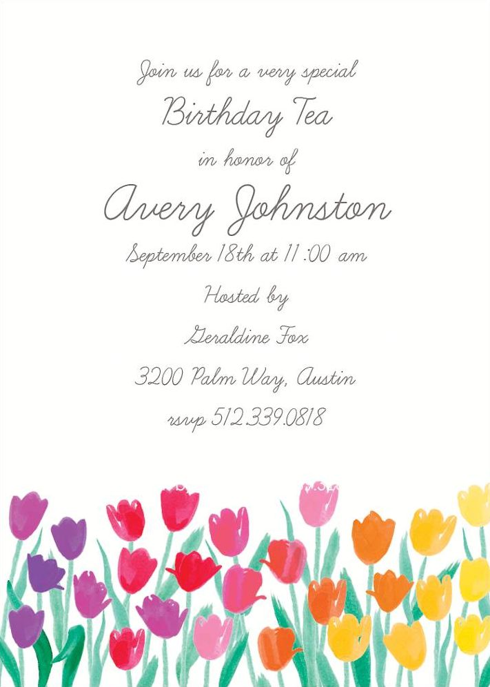 Spring Theme Invitation For Boys Pink Floral Kids Birthday