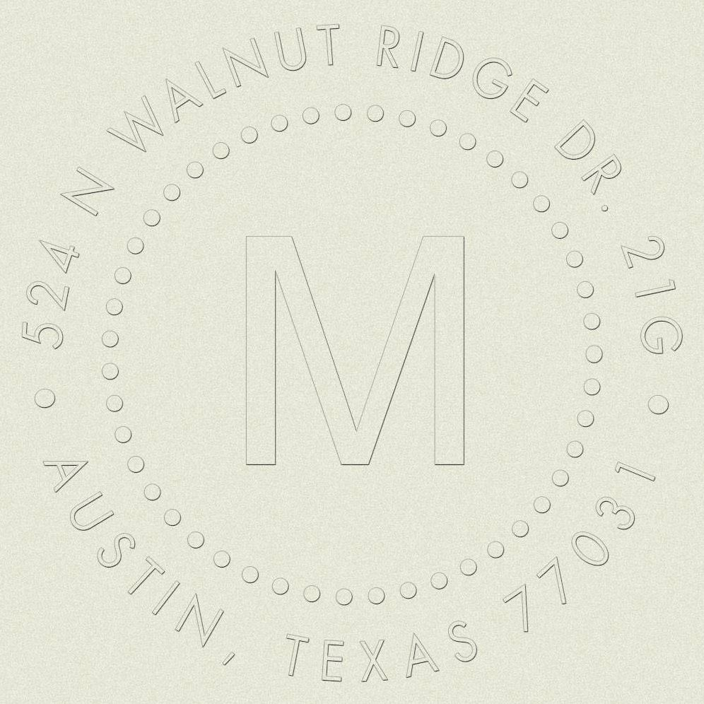 Single Bold Monogram Custom Embosser Plate | Paper Source
