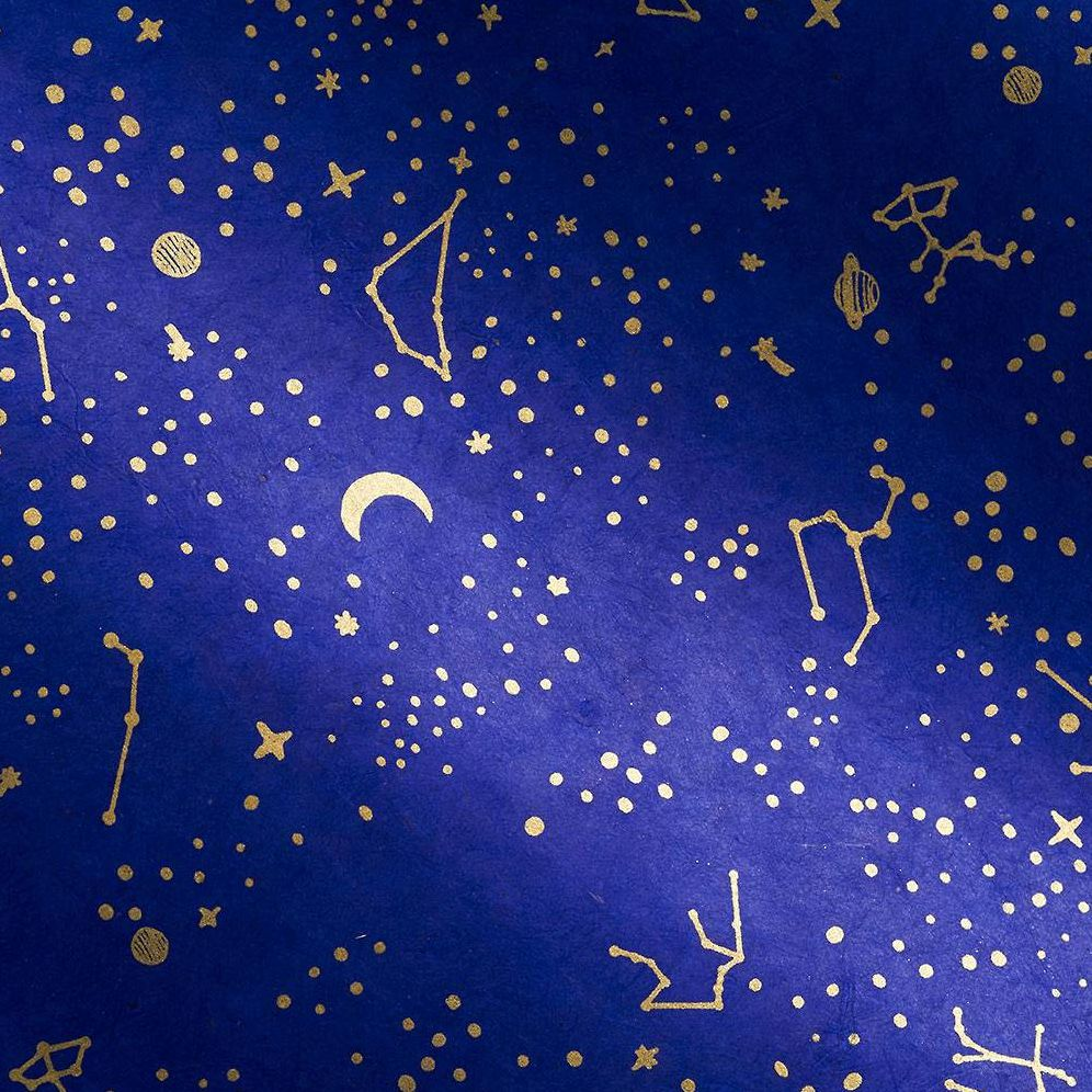 Gold Constellations on Cobalt Handmade Paper | Paper Source