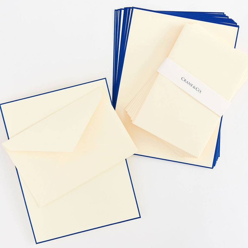 Regal Blue Border Noteset | Paper Source