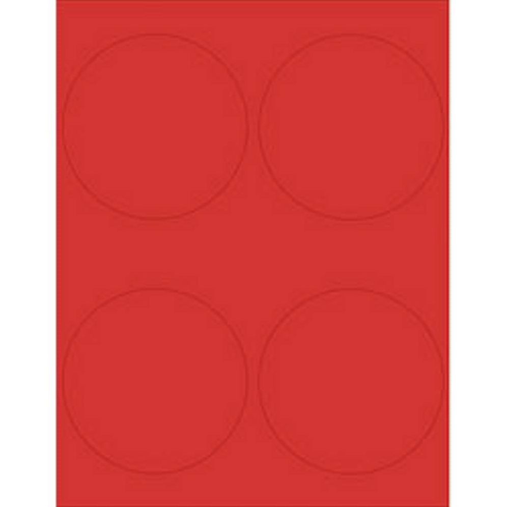Red 4 Inch Round Printable Labels | Paper Source