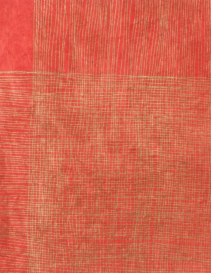 Lokta Gold Crossed Lines on Red Handmade Paper | Paper Source