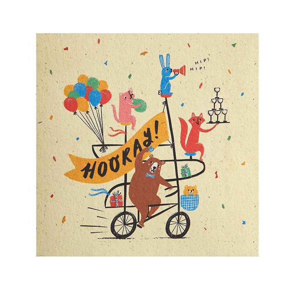 Bicycle Critters Birthday Card
