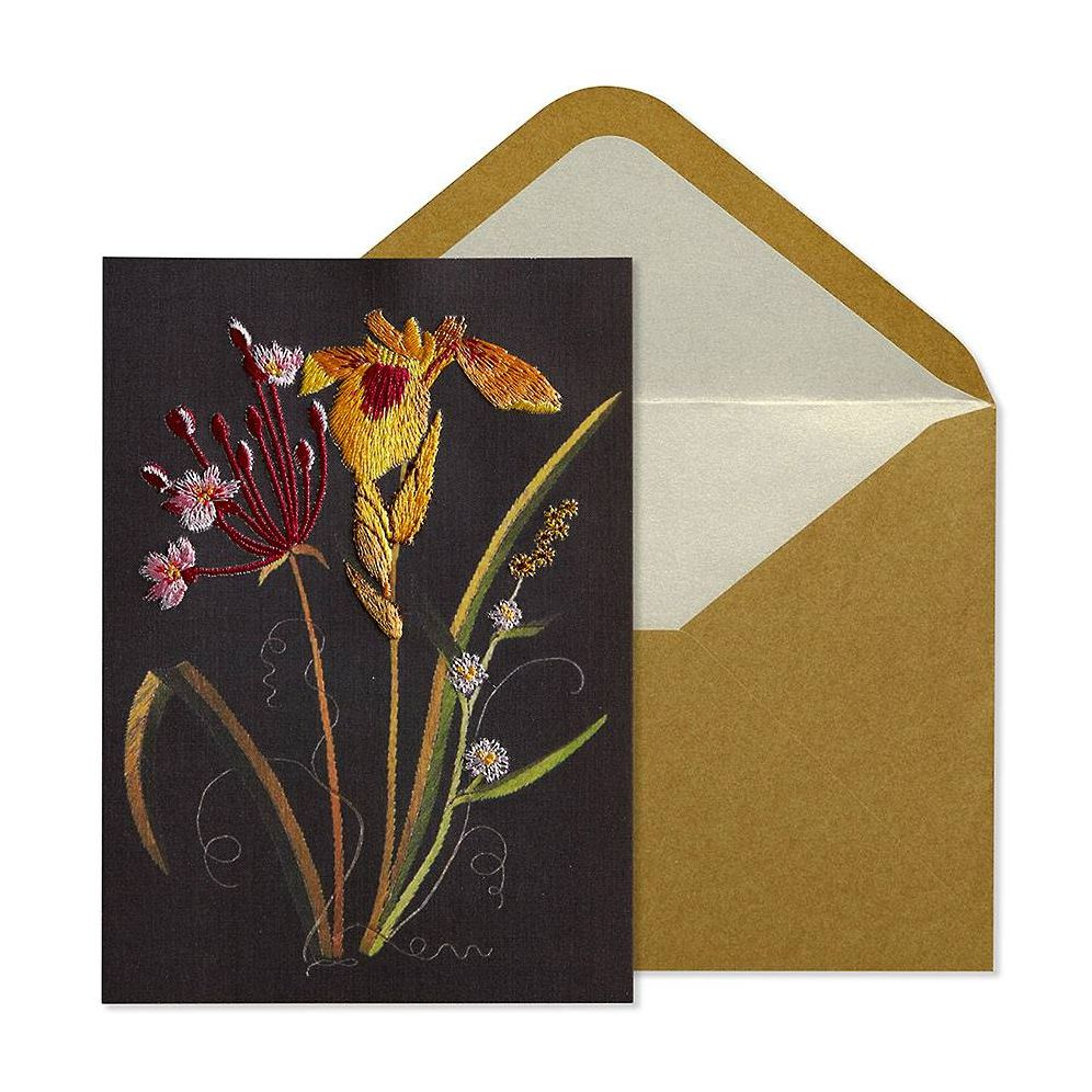 Embroidery Lilies Sympathy Card | Paper Source