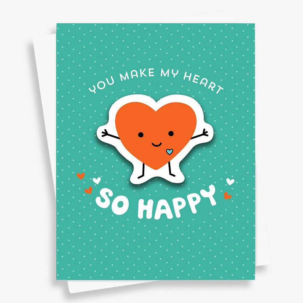 Happy Heart Sticker Greeting Card | Paper Source