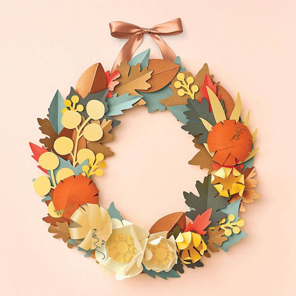 Fall Pumpkins & Foliage Wreath Craft Kit | Paper Source