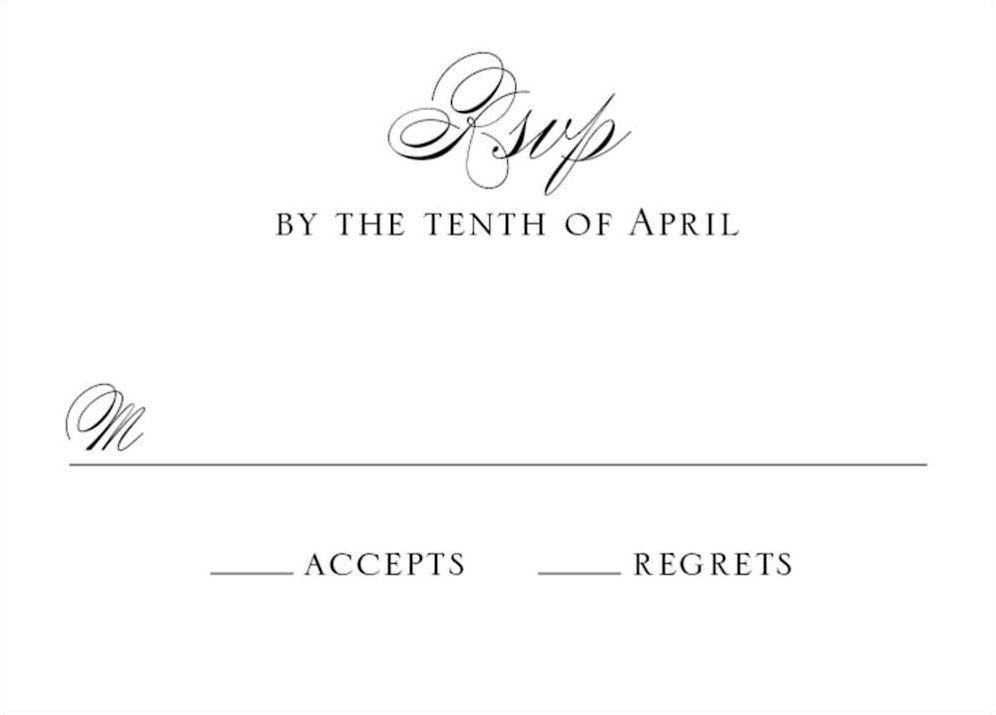 Calligraphy Flourish Response Card