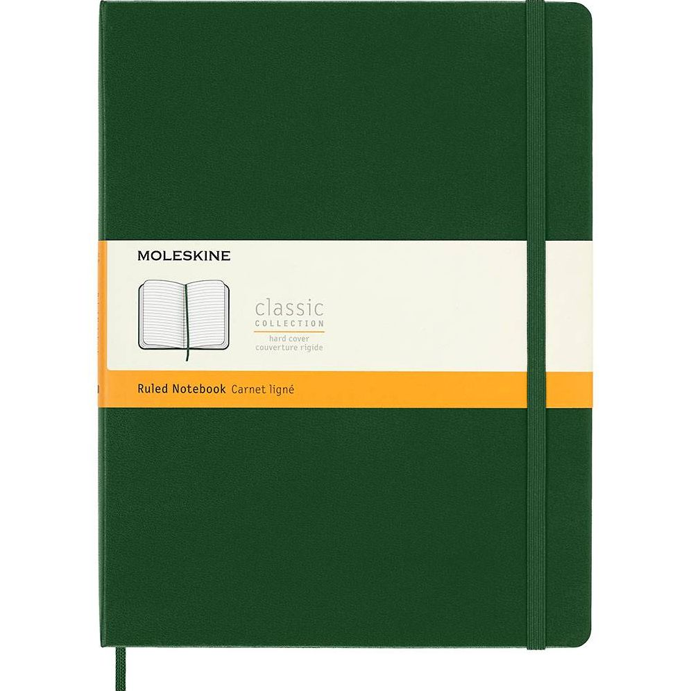Moleskine Notebook, Extra Large, Ruled, Myrtle Green, Hard Cover (7.5