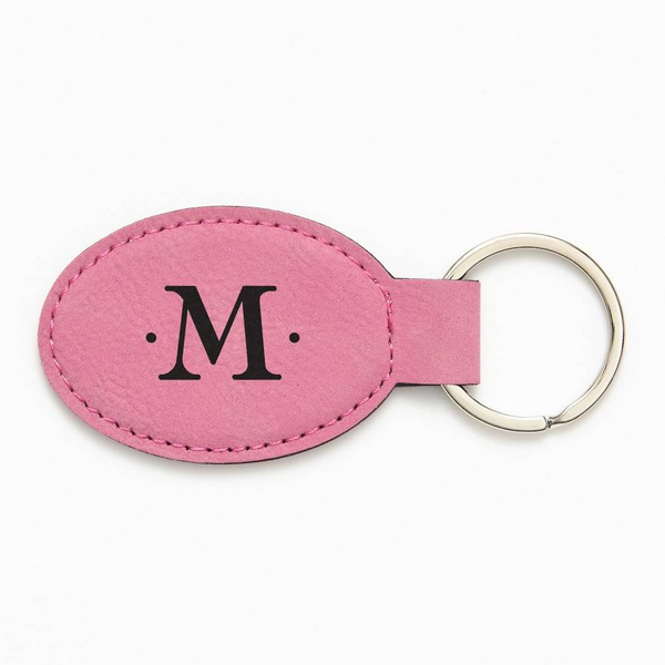 Single Initial Monogram Pink Key Fob
