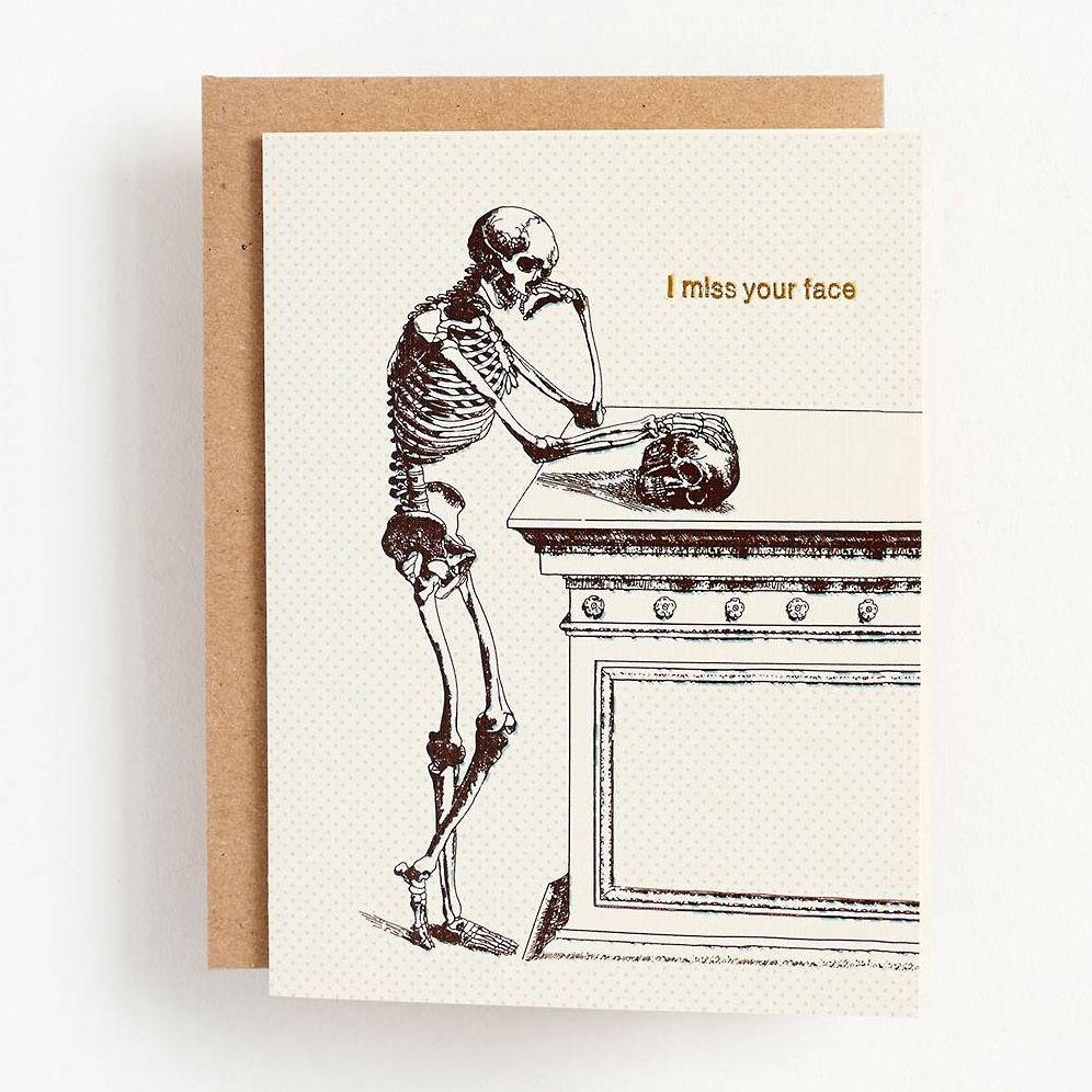I Miss Your Face Skeleton Card | Paper Source