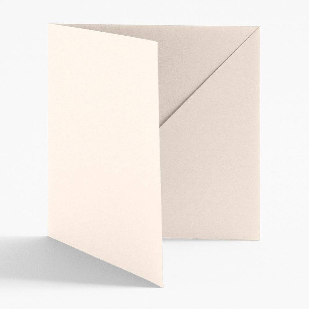5.5" Square Luxe Cream Diagonal Folders | Paper Source