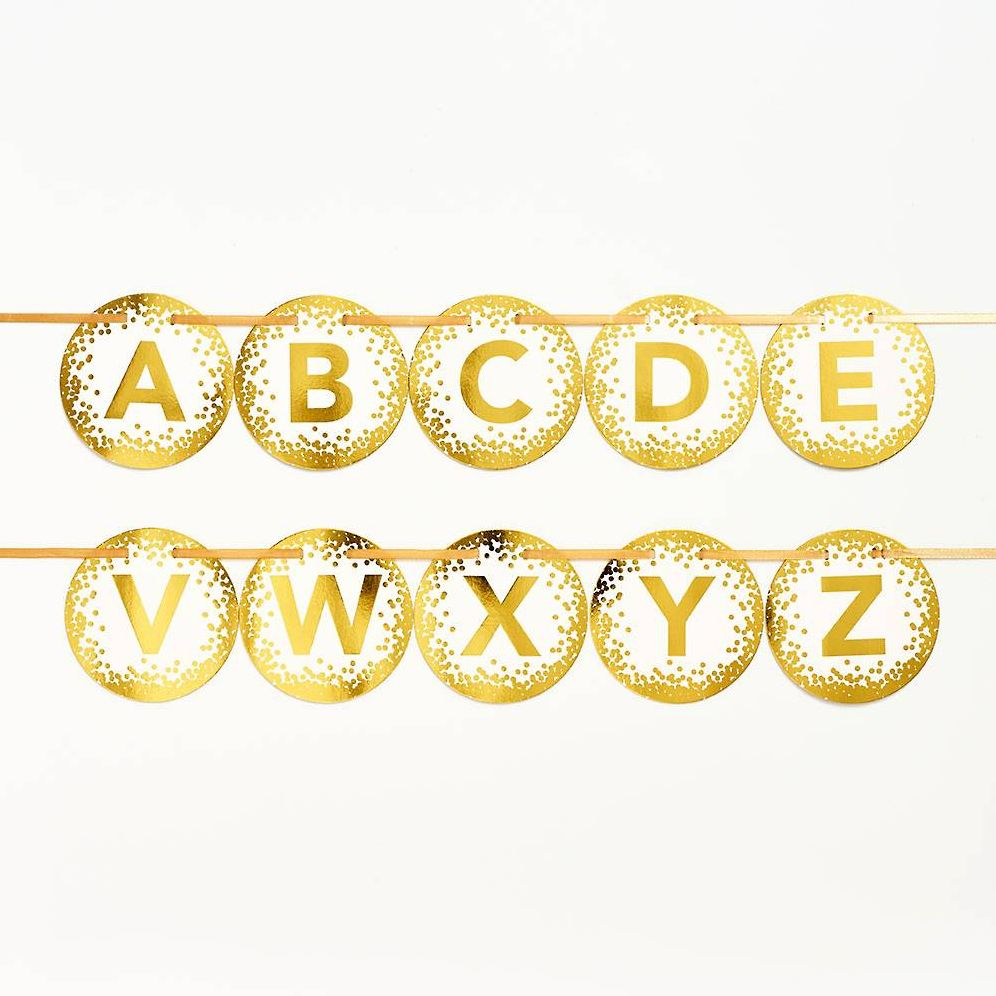 Gold Confetti Letter Banner | Paper Source