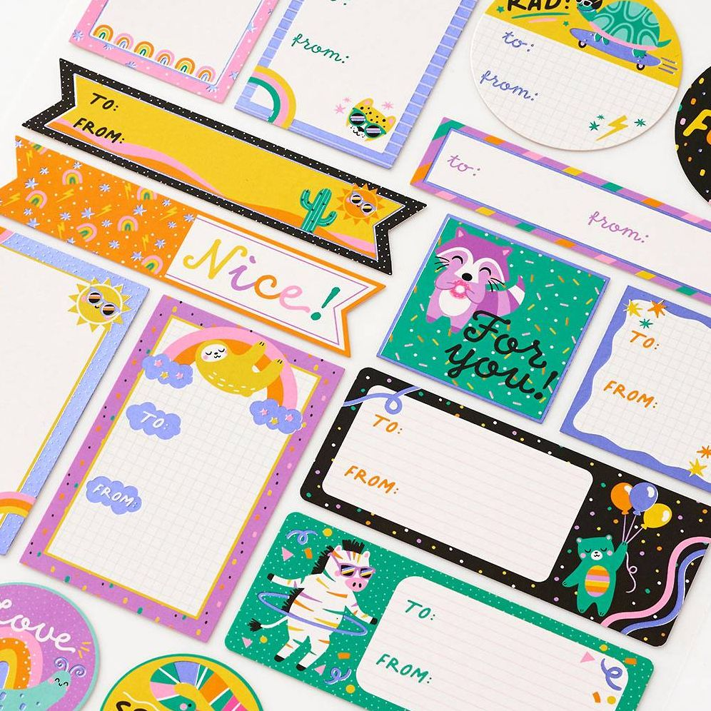 Rad Critters Adhesive Gift Tags | Paper Source