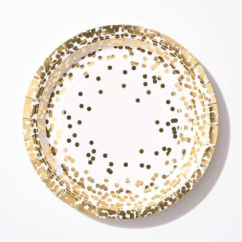 Gold Confetti Small Plates | Paper Source