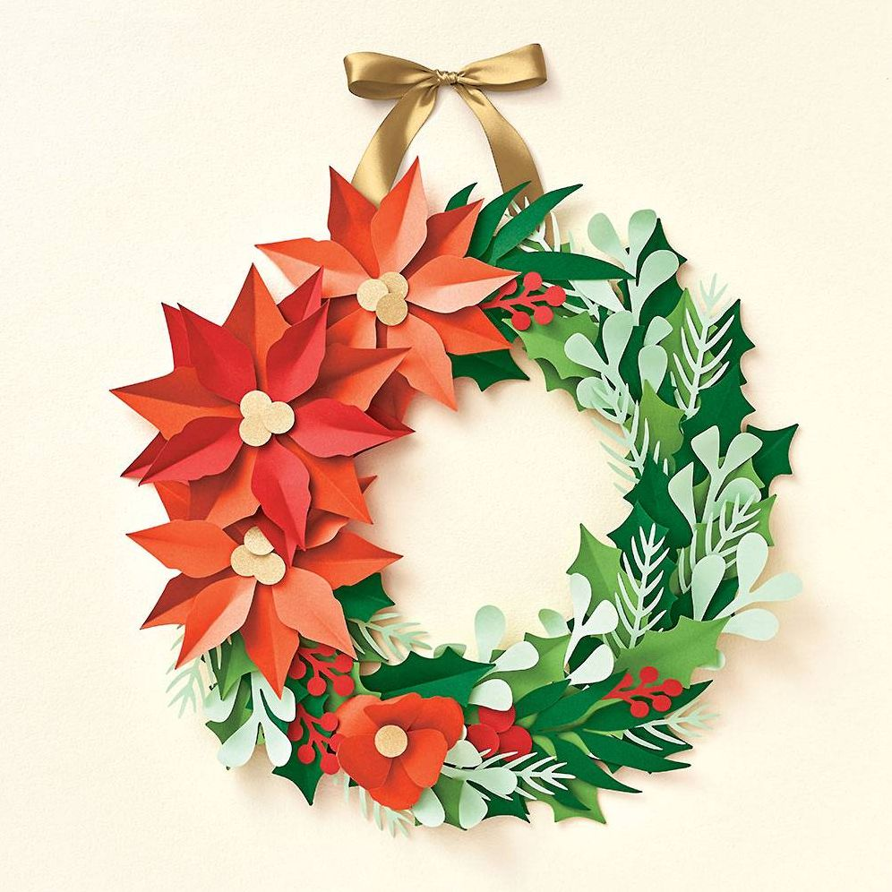 Dashing Poinsettia Holiday Wreath Kit | Paper Source