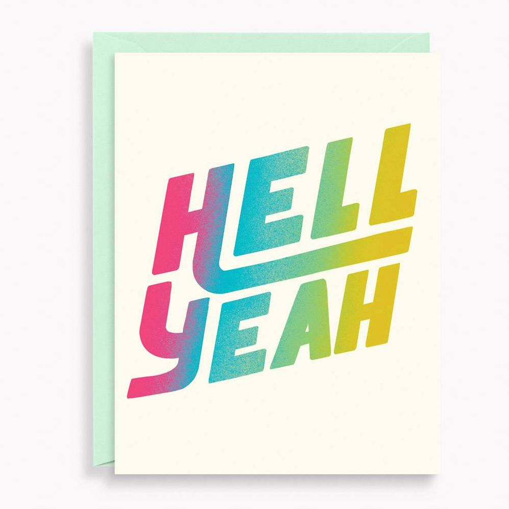 Hell Yeah Typography Encouragement Card | Paper Source