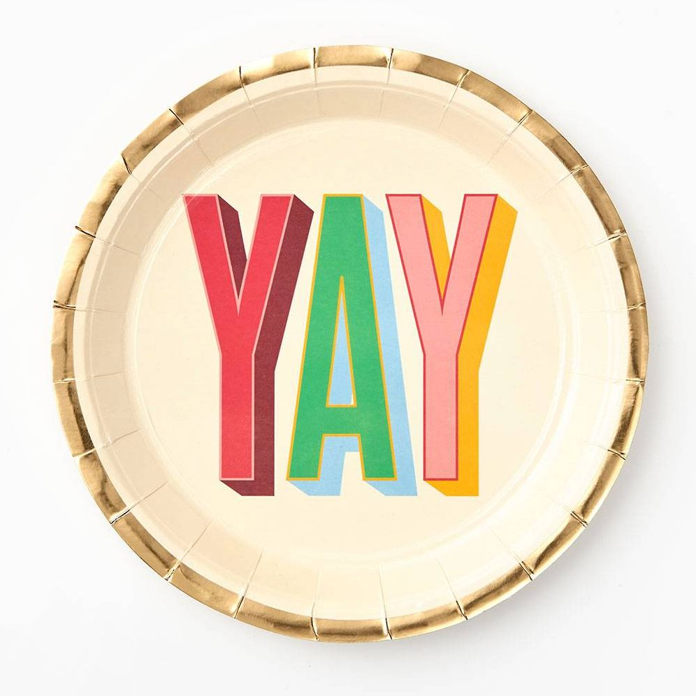 Yay Typography Large Plates | Paper Source