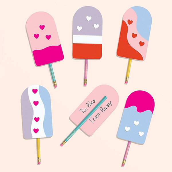 Popsicles Pencil Valentine Card Kit | Paper Source