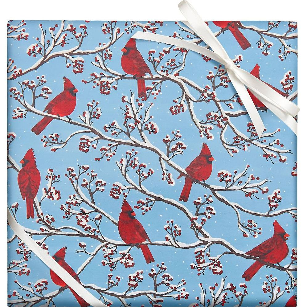 Winter Cardinals Continuous Roll Wrap | Paper Source
