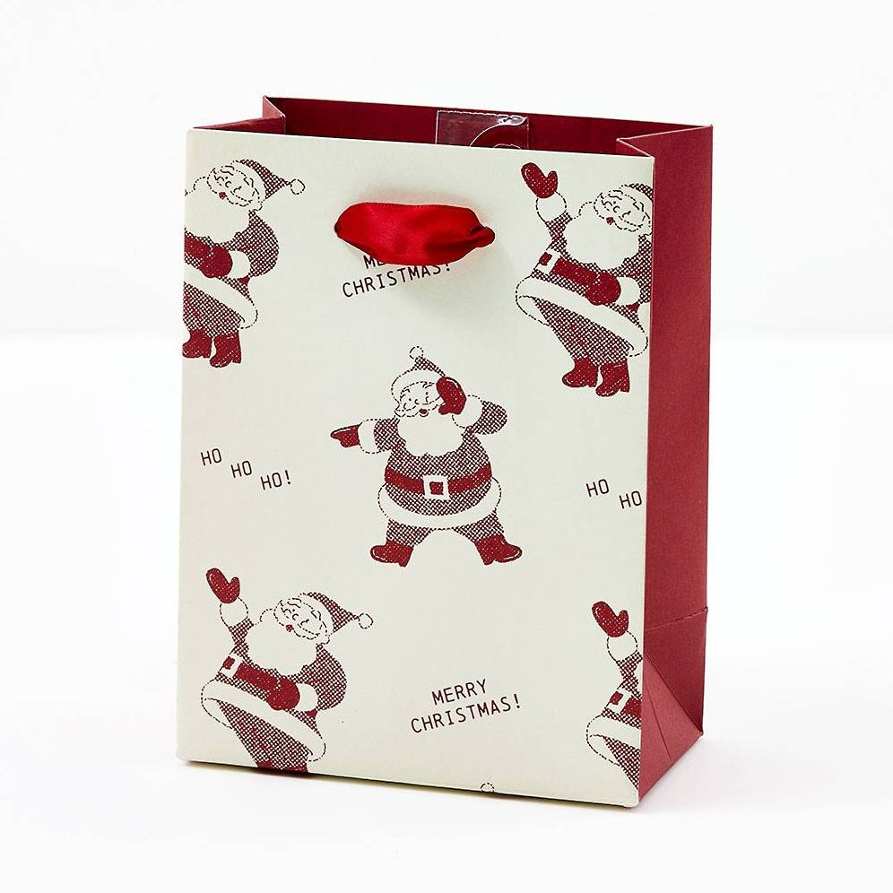SM Newsprint Santas Gift Bag | Paper Source