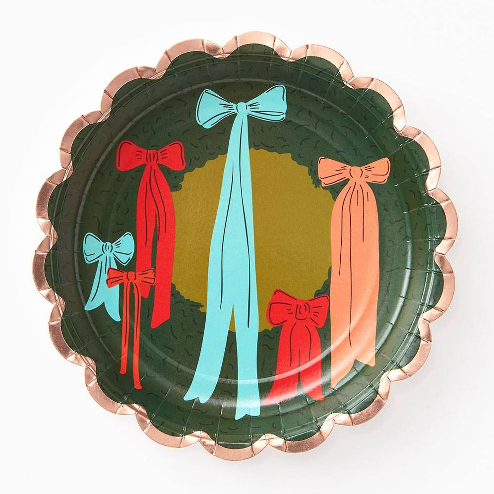 Bold Christmas Wreath Large Plate S/10 | Paper Source