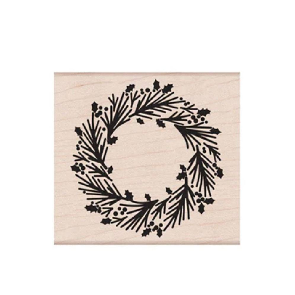 Graphical Wreath Wood Block Stamp | Paper Source