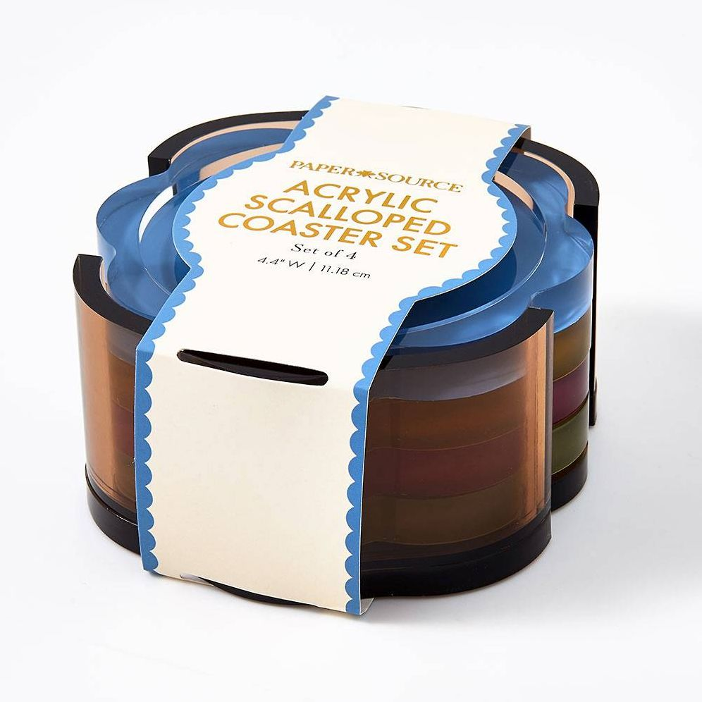 Acrylic Scalloped Coaster Set | Paper Source