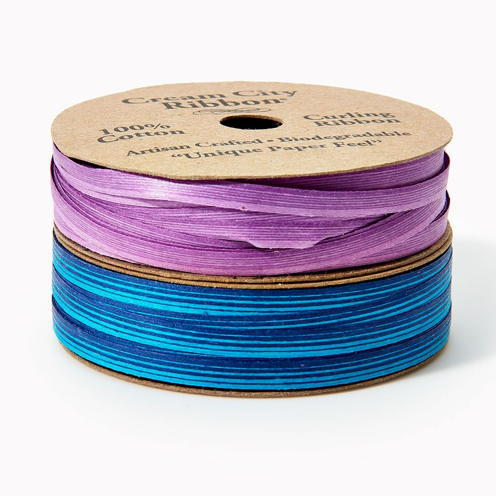 Skinny Cotton Blue/Purple Ombre Ribbon S/2 50 Yds | Paper Source