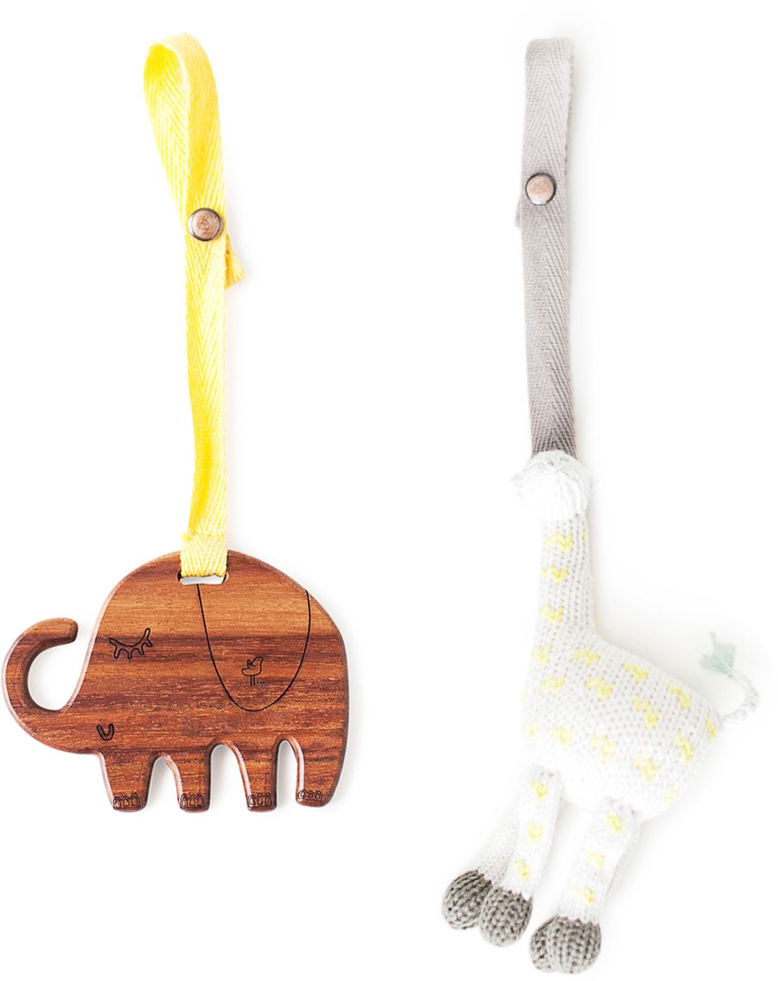 2 pc. Baby Organic Knit and Wood stroller and play toys | Paper Source