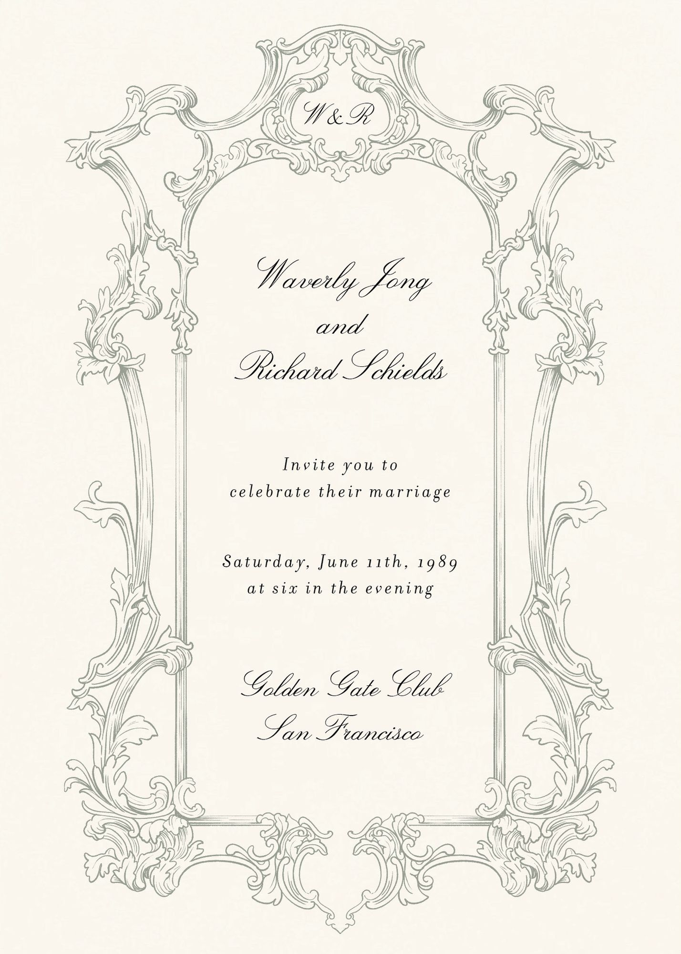 Baroque Frame Wedding Invitation | Paper Source