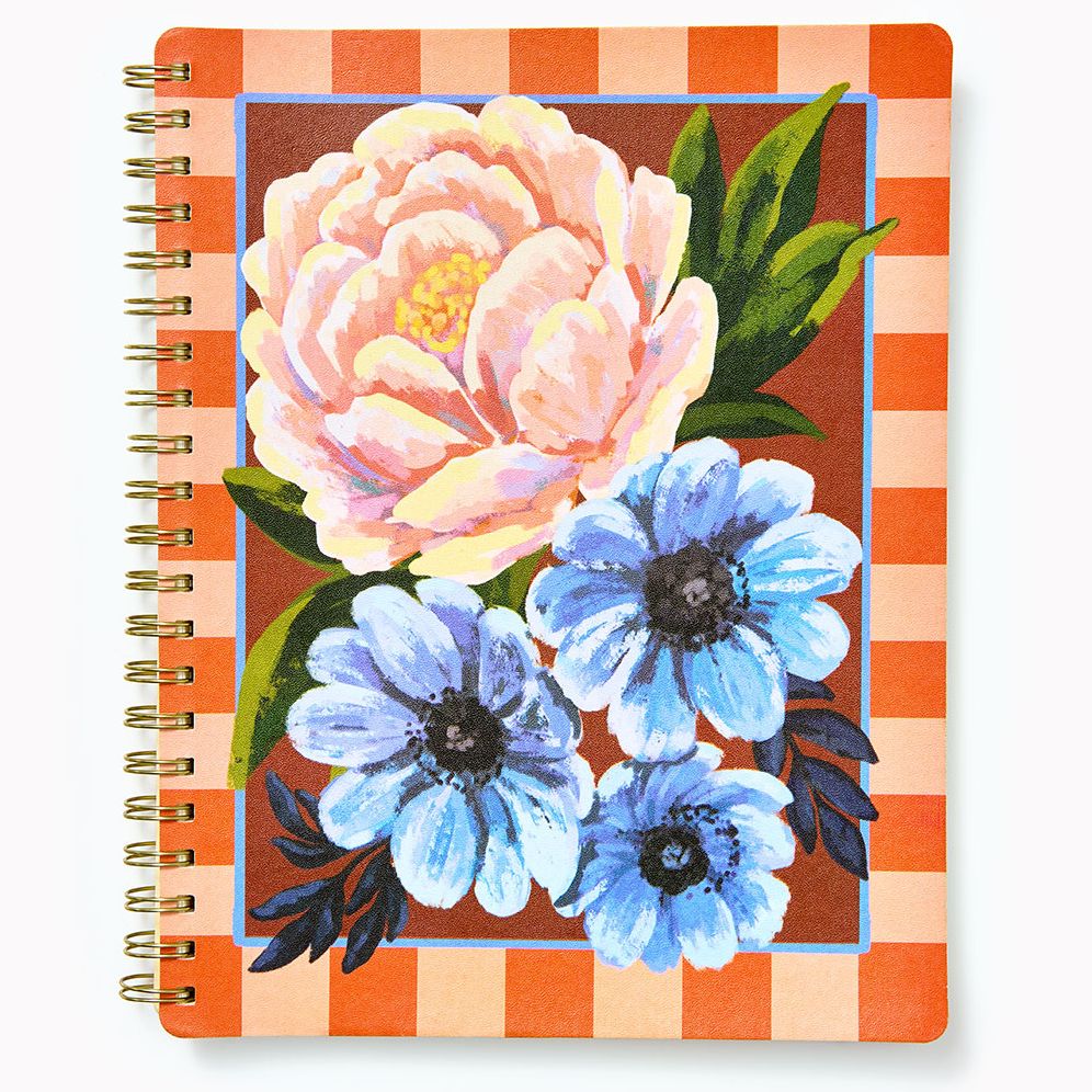 Paper Wasp Floral Checker Baxter Notebook | Paper Source