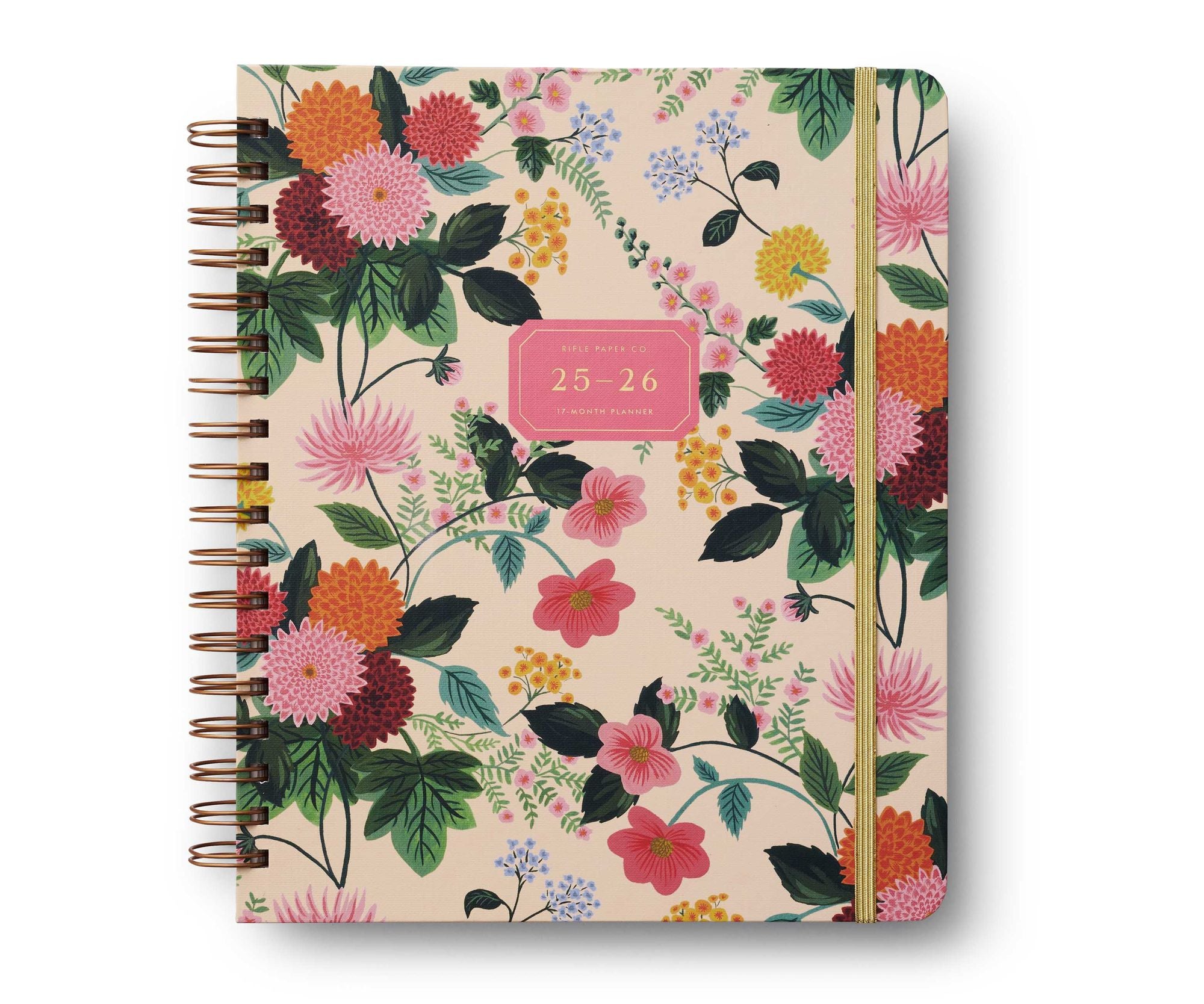 2025-2026 Dahlia 17-Month Academic Hardcover Spiral Planner | Paper Source
