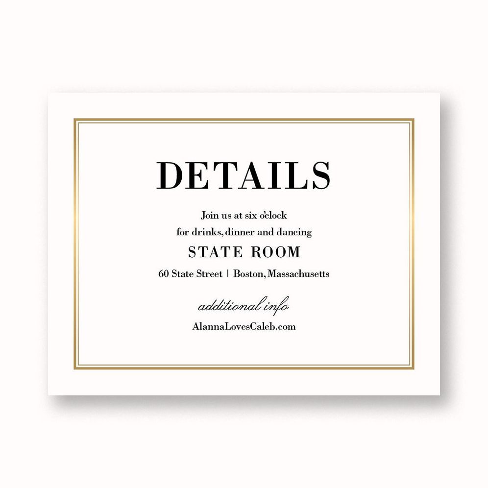 Pinstripe Border Information Card | Paper Source