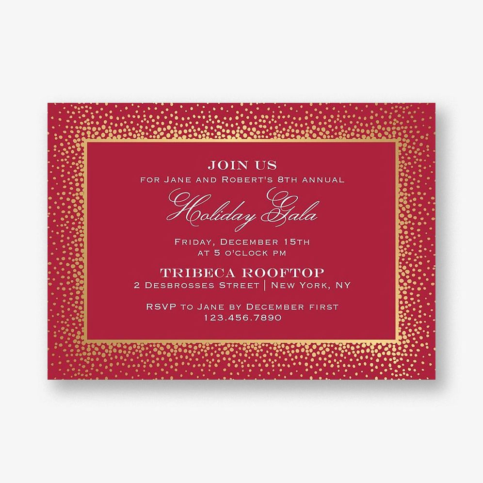 Champagne Border Holiday Party Invitation | Paper Source