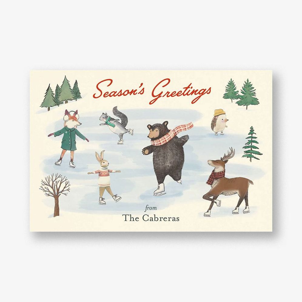 Skating Critters Postcard | Paper Source
