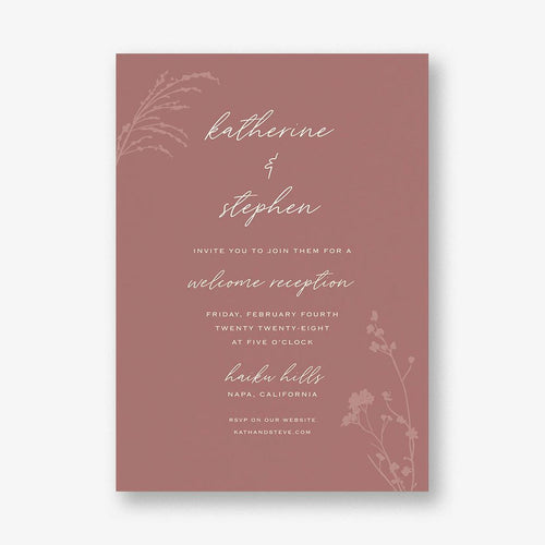 Dried Floral Welcome Reception Invitation | Paper Source