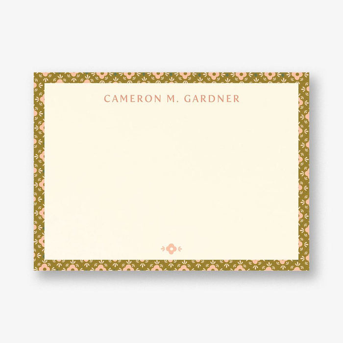 Cute Retro Floral Border Stationery | Paper Source