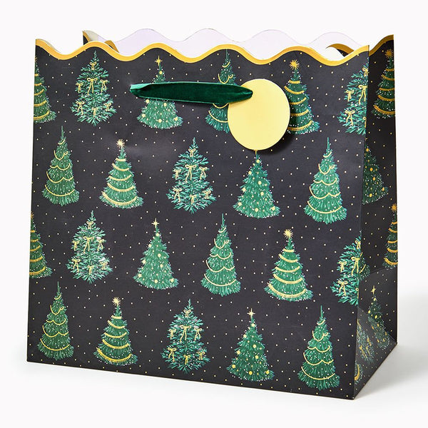 Twinkling Trees Large Die-Cut Gift Bag | Paper Source