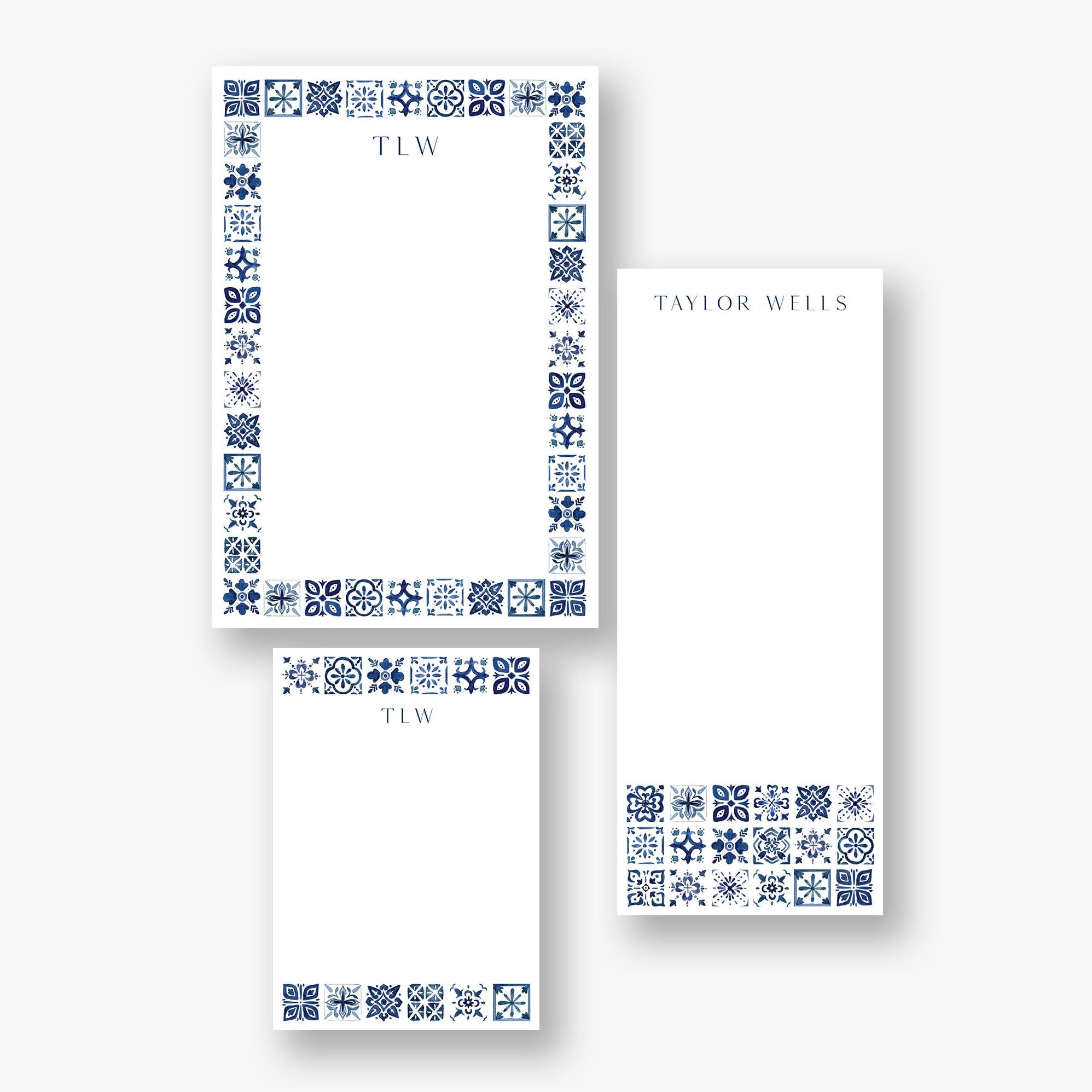 Indigo Riviera Mixed Personalized Notepads | Paper Source