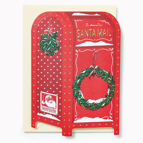 Sending Wishes Die Cut Mailbox Holiday Greeting Card | Paper Source