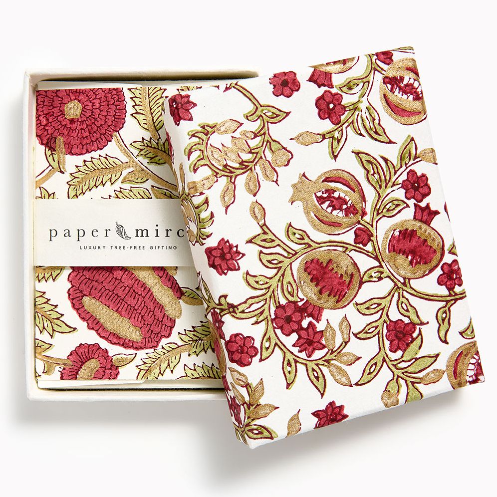 Pomegranate Block Printed Cotton Card Boxed Set 6pk - Exclusive | Paper ...